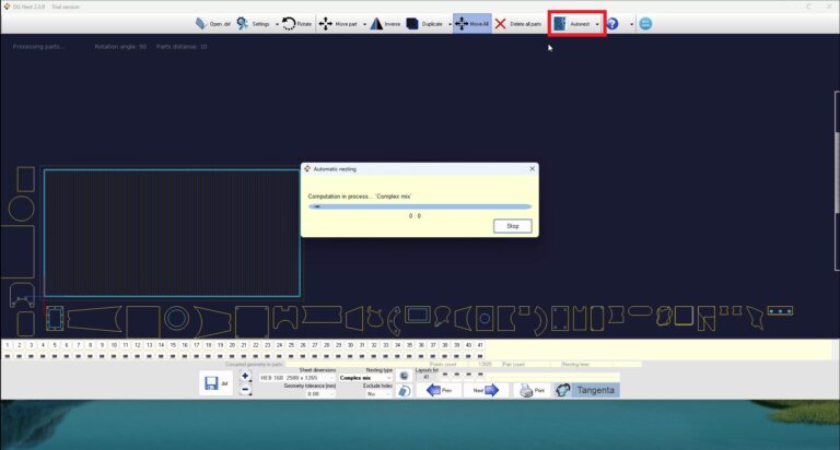 Free 2D Nesting Software with Budget Automatic Mode